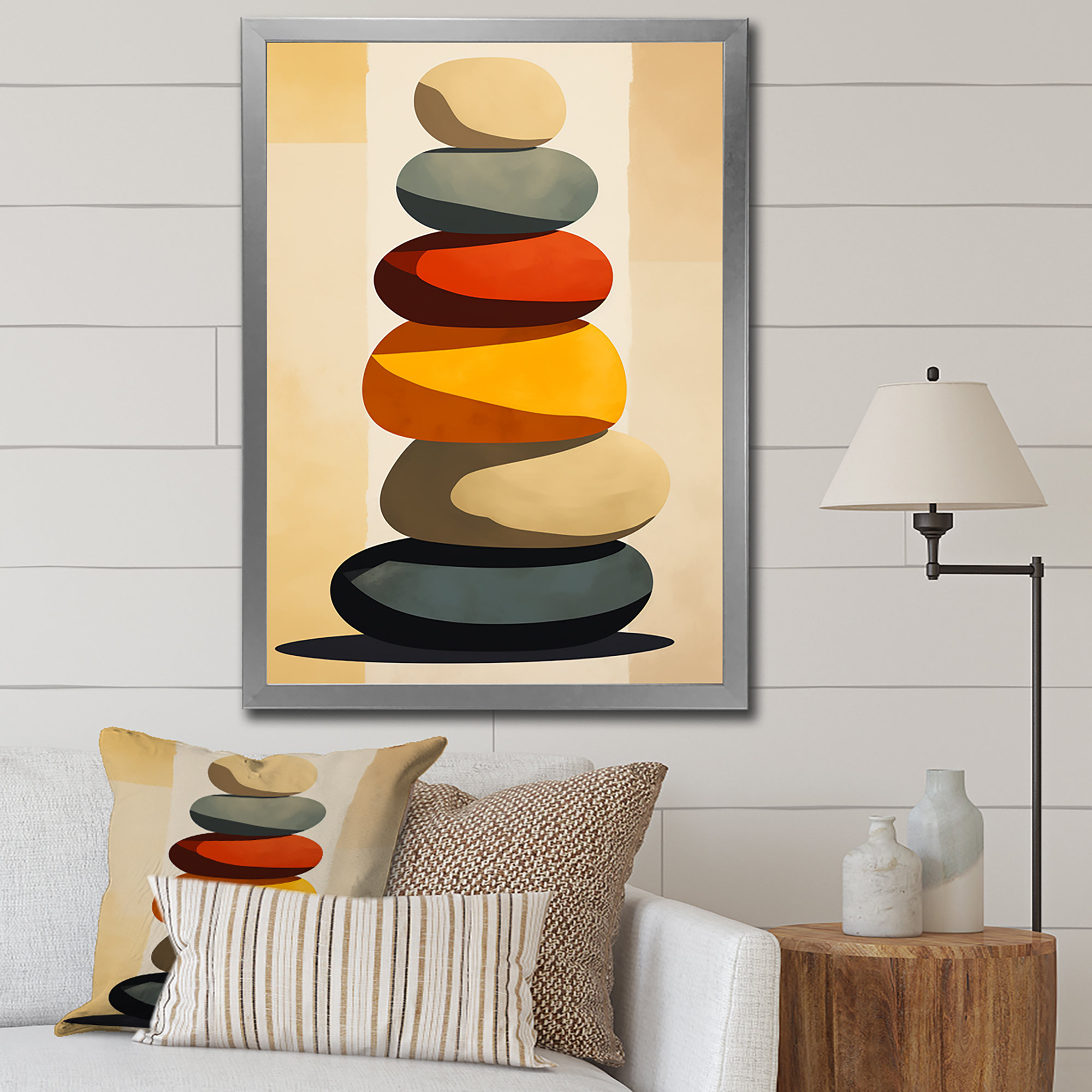 Ebern Designs Visual Tranquility Rock Balancing On Canvas Print | Wayfair